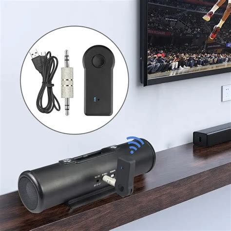 차량용 무선 어댑터 리시버 송신기 변환기 휴대용 핸즈프리 키트 오디오 장비용 Aux 커넥터 티몬