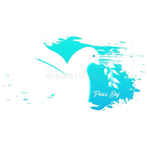 Bandeira Internacional Do Dia Da Paz 21 De Setembro Pomba Com Ramo De