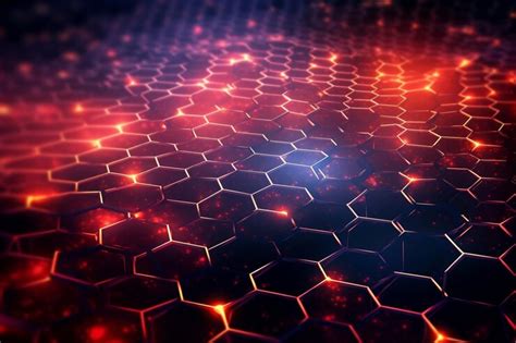 premium ai image molecular network in hexagonal nano grid generative ai
