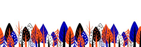 Seamless Border With Trees Picture Tree Design Vector Image