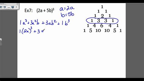Pascals Triangle And Binomial Expansion Alg 2 2012 Youtube