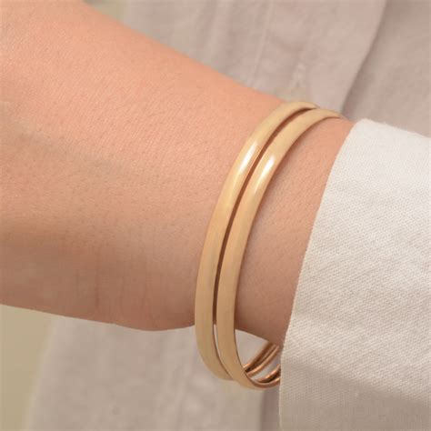 قیمت و خرید النگو طلا 18 عیار زنانه طلای مستجابی مدل آینه ای کد S1 سایز 1