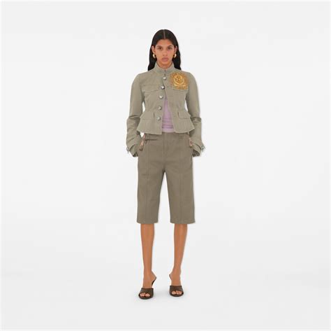 코튼 카프리 팬츠 퀼 여성 면 공식 Burberry®