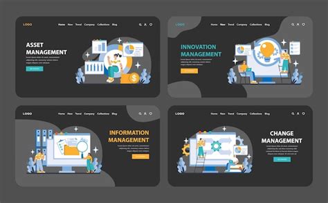 Premium Vector Management And Support Night Or Dark Mode Web Or