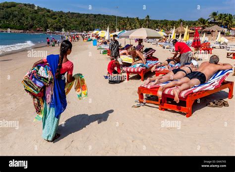 Beach Life Baga Beach Goa India Stock Photo Alamy