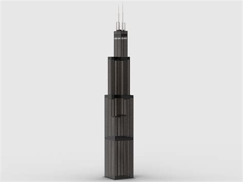 Lego Moc Willis Tower At 1200 Scale By Funnytacobunny Rebrickable