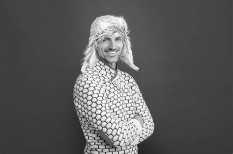 Wintermode Für Männer Schönheit Porträt Von Reifem Mann Lächelnder Mann