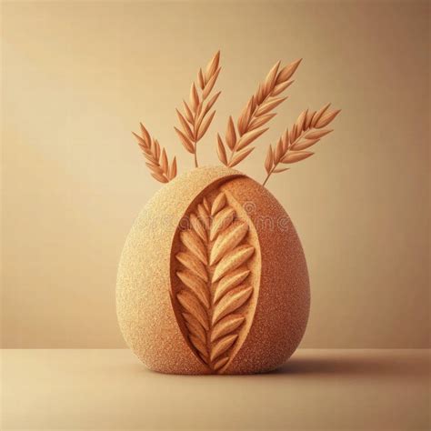 Minimalist Bread Loaf Design Featuring Wheat Grains For Creative Mock Ups And Templates