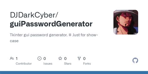 Github Djdarkcyberguipasswordgenerator Tkinter Gui Password