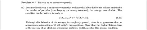 Problem 6 7 Entropy As An Extensive Quantity A Because The Entropy