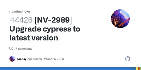 Nv 2989 Upgrade Cypress To Latest Version · Issue 4426 · Novuhqnovu