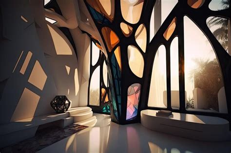 Premium Photo Art Design In Sunlight Reflection To Window Glass Of House