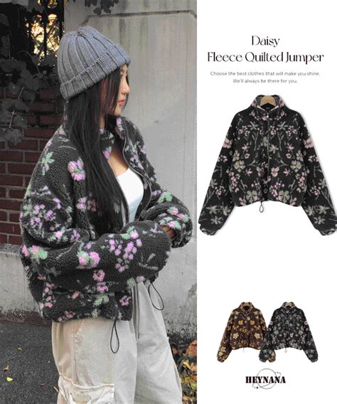 기획특가🤎 뽀송후리스🐻왕따뜻 누빔안감 양털집업점퍼 겨울점퍼 빈티지 플라워 블로썸 유니크 데이지후리스누빔점퍼 에이블리