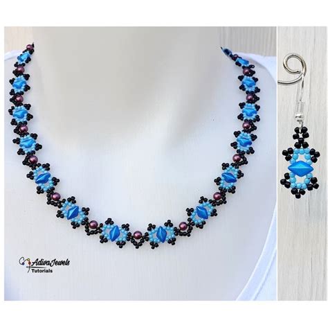Beading Pattern For Necklace And Earrings Isa PDF Beading Tutorial Etsy Beading Patterns
