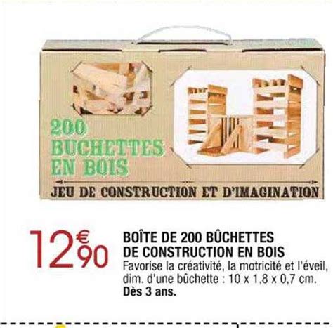 Promo Boîte De 200 Bûchettes De Construction En Bois Chez Cora
