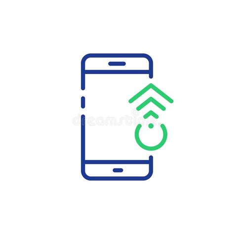 Swipe On Smartphone Line Icon Scroll Up In Digital Electronic Device