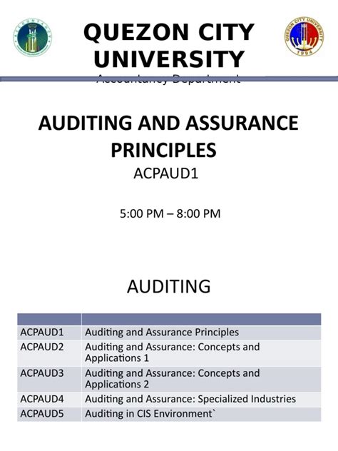 Session 1 Auditing And Assurance Principles Pdf Financial Audit Internal Control