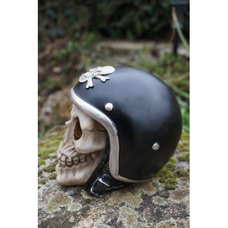 67051 FIGURINE TETE DE MORT CRANE MOTO MOTARD HARLEY GOTHIQUE HEROIC