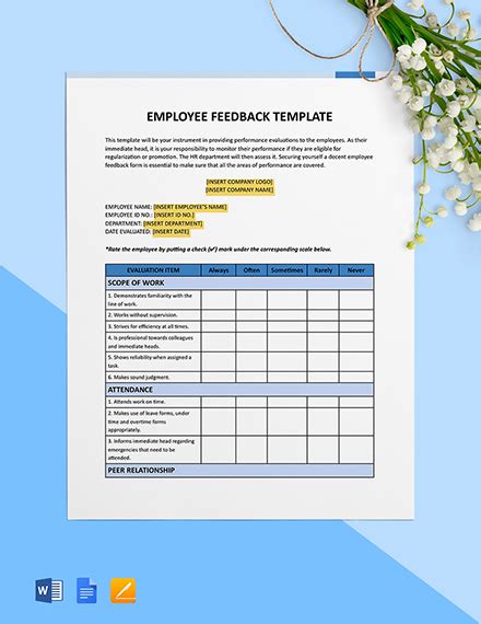 Free Feedback Templates 78 Download In Word Pages PSD Publisher Indesign Template Net