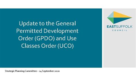 Update To The General Permitted Development Order Gpdo