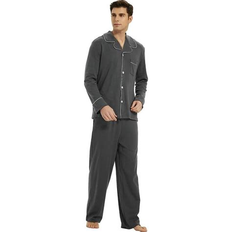 U2skiin Mens Premium Cotton Pajama Set Lightweight Lounge Pants Long