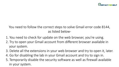 Gmail Error Code 8144 How To Fix R Nocodemovement