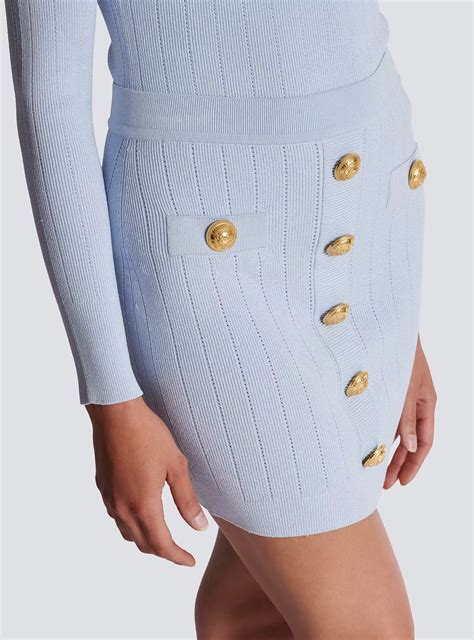 Knit Skirt With Buttons Balmain Official