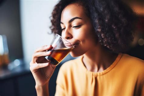 Premium Photo Shot Of A Young Woman Taking A Sip From Her Favorite
