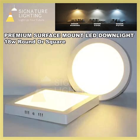 LED Surface Downlight LED Surface Light Round Square 18W 24W Lampu Ceiling Light Warranty 1 Year