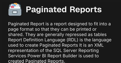 Paginated Reports