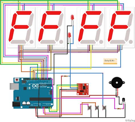Jam Digital Alarm Arduino Display Seven Segment 4 Digits Dicky Bmz