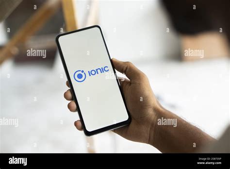 Ionic Logo Is Displayed On Smartphone Ionic Is An Open Source Ui