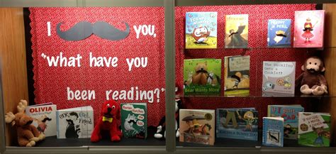 Bulletin Board Reading Library Mustache Library Bulletin Board