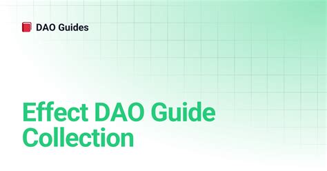 Effect Dao Guide Collection Dao Guides