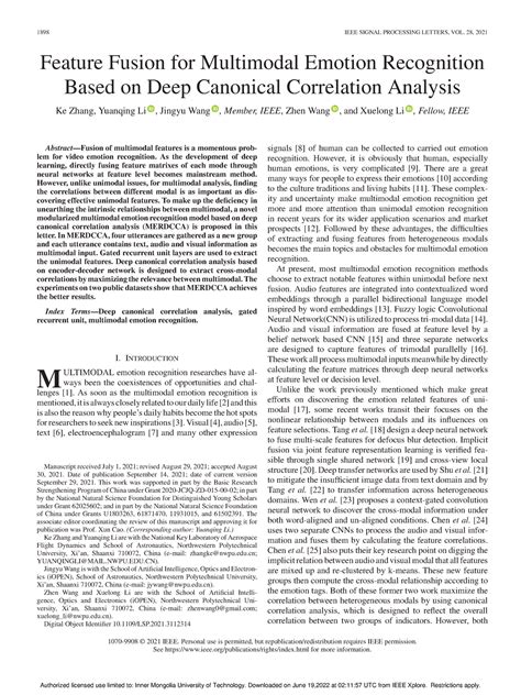 Feature Fusion For Multimodal Emotion Recognition Based On Deep