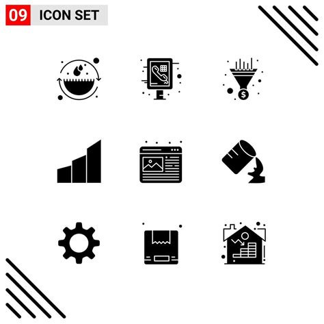 Stock Vector Icon Pack Of 9 Line Signs And Symbols For Graphic Modern