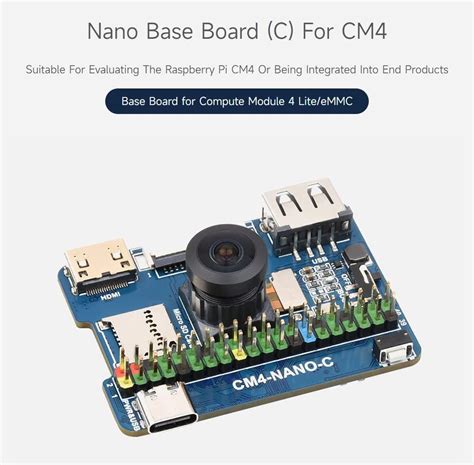 waveshare nano base board c type compatible with raspberry pi compute