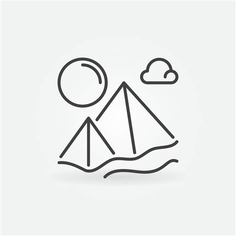 Egypt Pyramids Vector Concept Simple Icon In Thin Line Style 17505335 Vector Art At Vecteezy