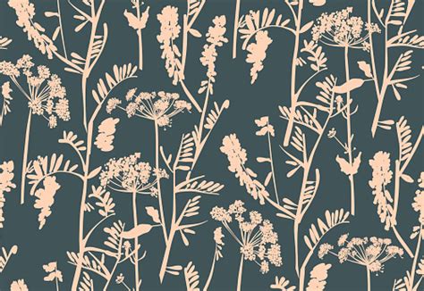 꽃과 잎이 다른 플로럴 원활한 패턴 식물 학적 일러스트 핸드 그린 섬유 프린트 직물 스와트 포장지 개화기에 대한 스톡 벡터 아트 및 기타 이미지 Istock