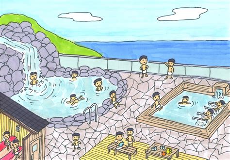 露天風呂を楽しむ少年たち Akisenギャラリー