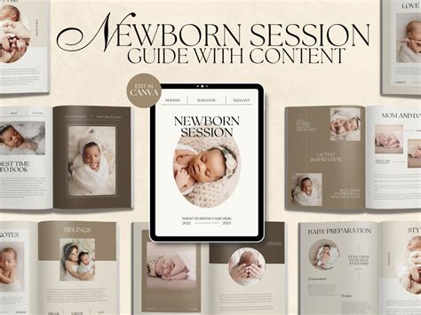 CANVA Modern Newborn Session Client Guide With Content Pre Written