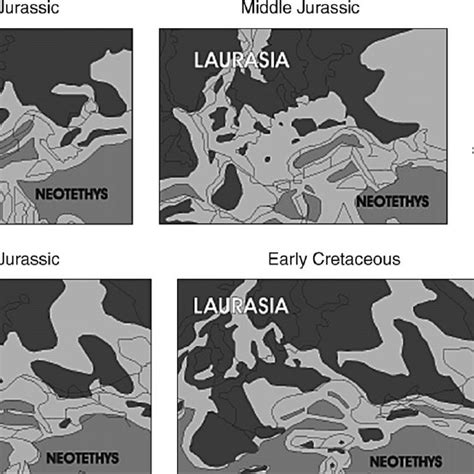 Lower Jurassic Middle Jurassic Late Jurassic And Early Cretaceous