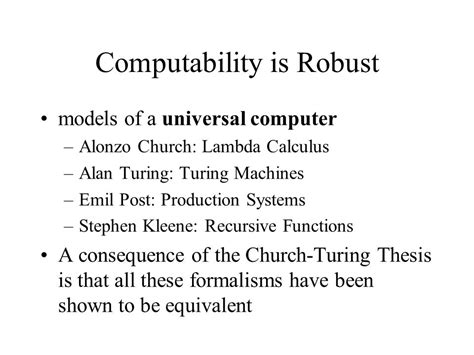 Cs 345 Chapter 9 Algorithmic Universality And Its Robustness Ppt