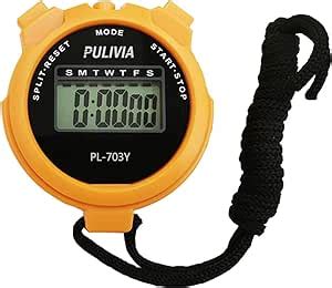 PULIVIA Sports Stopwatch Timer Lap Split Digital Stopwatch With Clock