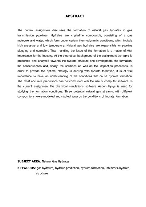 Hydrate Formation In Gas Pipelines PDF