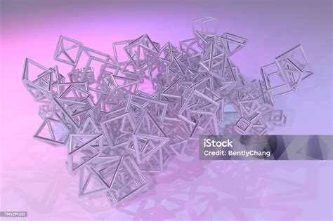 삼각형 또는 정사각형의 무리 플 라 잉 인터잠금 디자인 질감에 대 한 배경 3d 렌더링 0명에 대한 스톡 사진 및 기타 이미지