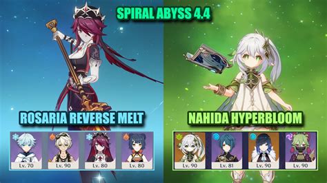 Nahida Yelan Hyperbloom Rosaria Reverse Melt Spiral Abyss 4 4
