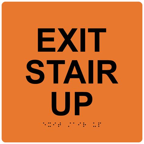 Square ADA Exit Stair Up Braille Exit Stair Up Sign RRE 665 99