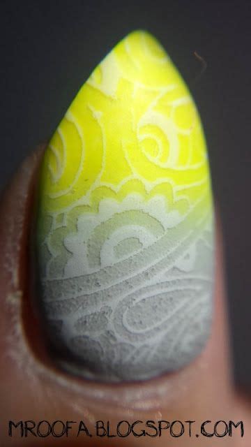 Grey And Yellow Gradient Nails Gradient Nails Stamping Nail Art