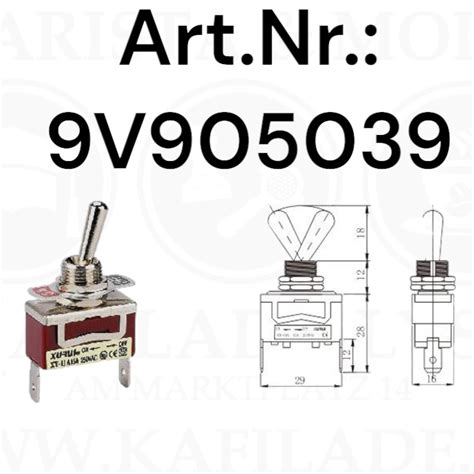 Martin Stock On Off Schalter 15a 250v Faston 6 3 Mit Nut